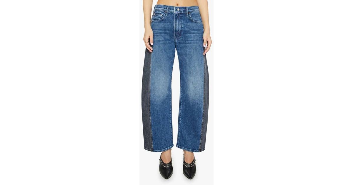Mother Lil Half Pipe Flood High Waist Ankle Wide Leg Jeans in Blue | Lyst