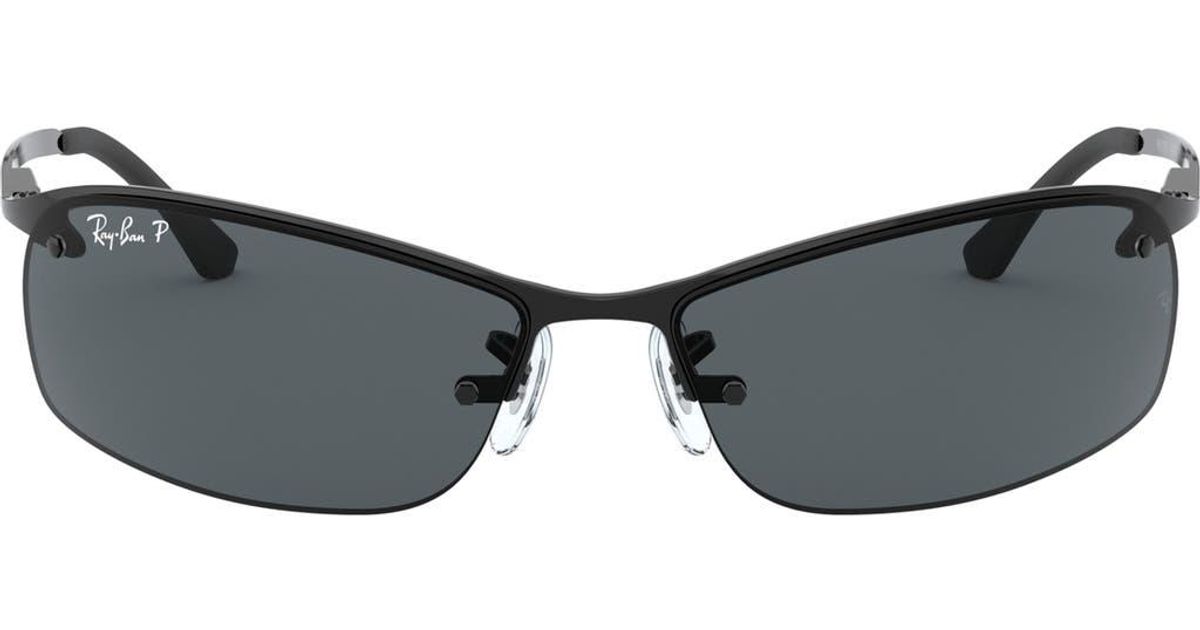 Ray Ban 63mm Polarized Rimless Sunglasses In Gray Lyst