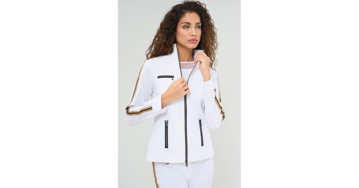 Anatomie Justine Side-Stripe Racer Jacket in White | Lyst