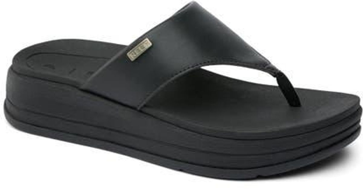 Reef Aura Serenity Platform Sandal in Black | Lyst