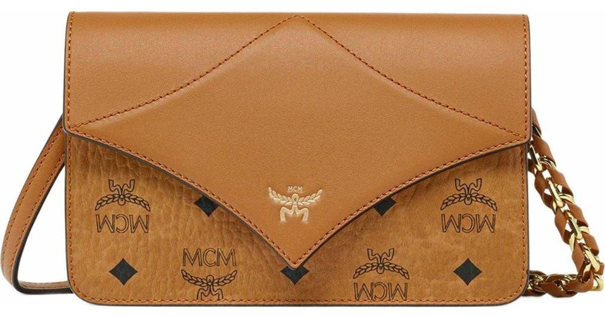 MCM Diamond Shoulder Bag in Brown | Lyst