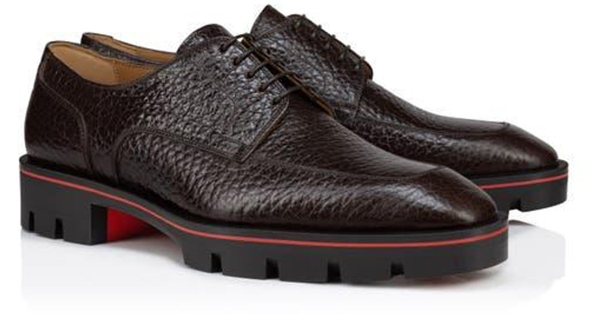 Christian Louboutin Davisol Lug Sole Derby in Brown for Men | Lyst