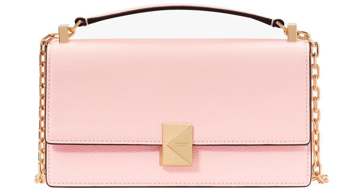 Kate Spade Deco Pebble Leather Convertible Crossbody Bag in Pink | Lyst