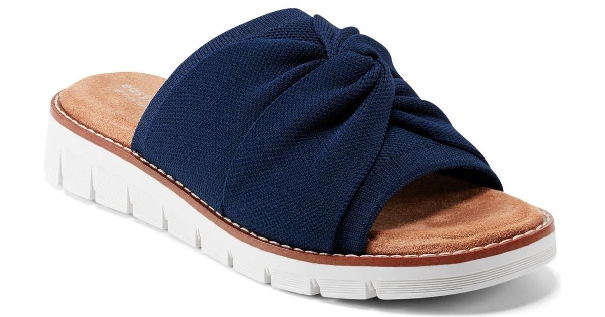 Easy Spirit Josy Platform Slide Sandal in Blue | Lyst