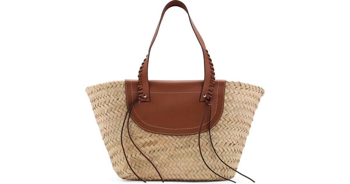 Mango Large Straw Basket Bag in Brown | Lyst