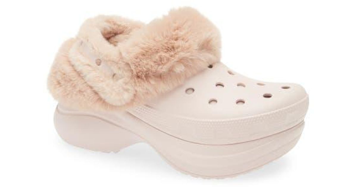 Crocs™ Bae Fleece Lined Platform Clog | Lyst