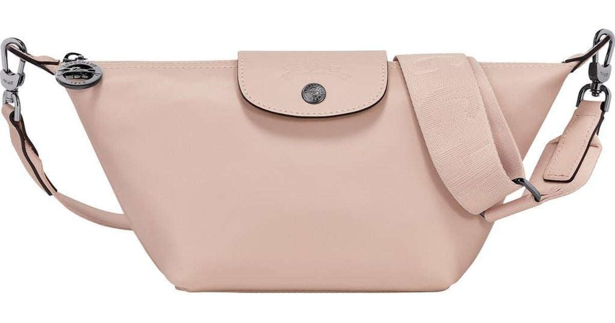 Longchamp Extra Small Le Pliage Xtra Leather Crossbody Bag in Pink | Lyst