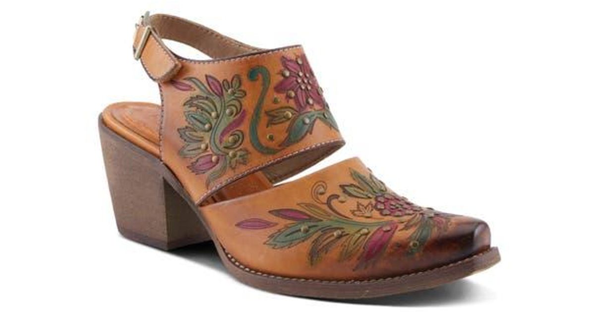 Spring Step Devika Stud Slingback Pump in Brown | Lyst