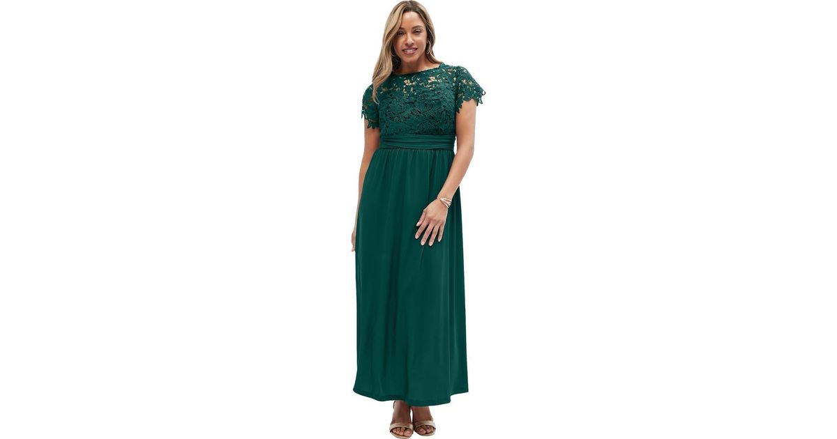 Jessica London Lace Maxi Dress in Green | Lyst