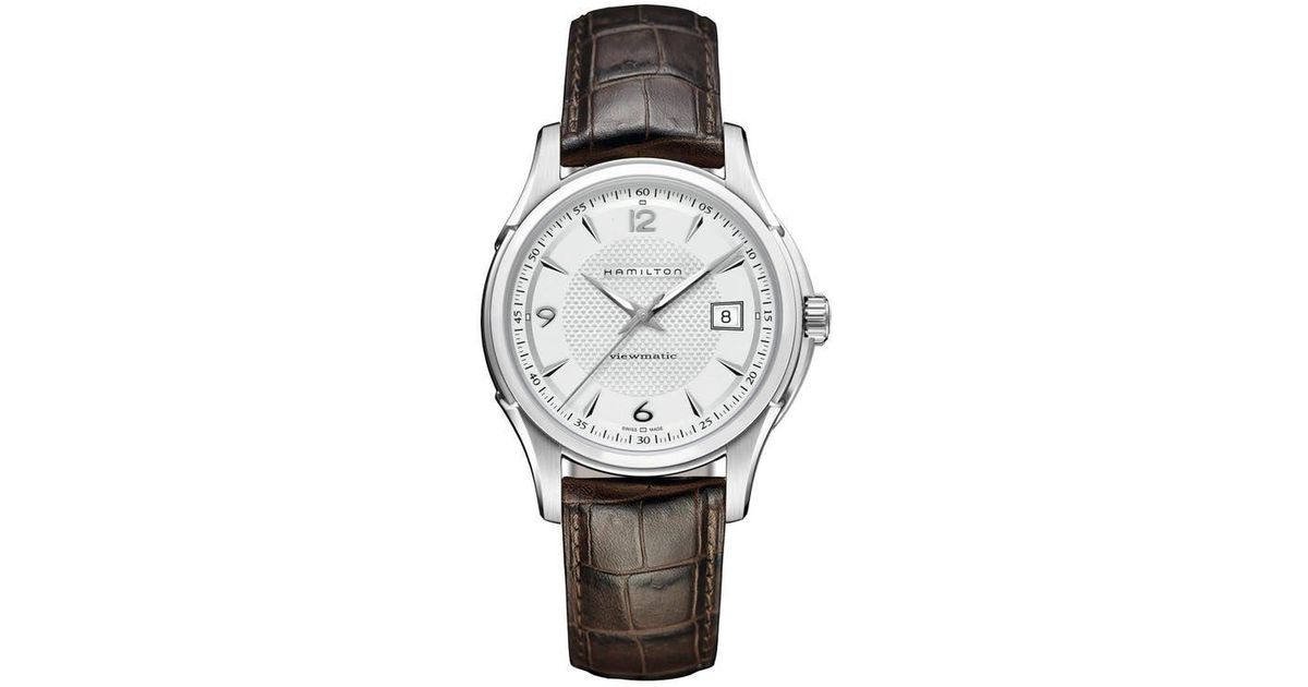 Hamilton Jazzmaster Skeleton Leather Strap Watch, 40Mm in Gray for Men ...