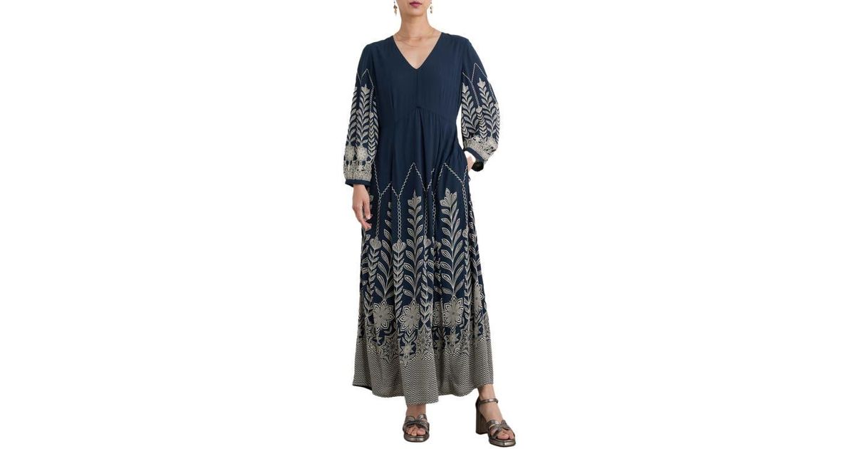 Seasalt Cornwall High Woods Long Sleeve Maxi Dress in Blue | Lyst
