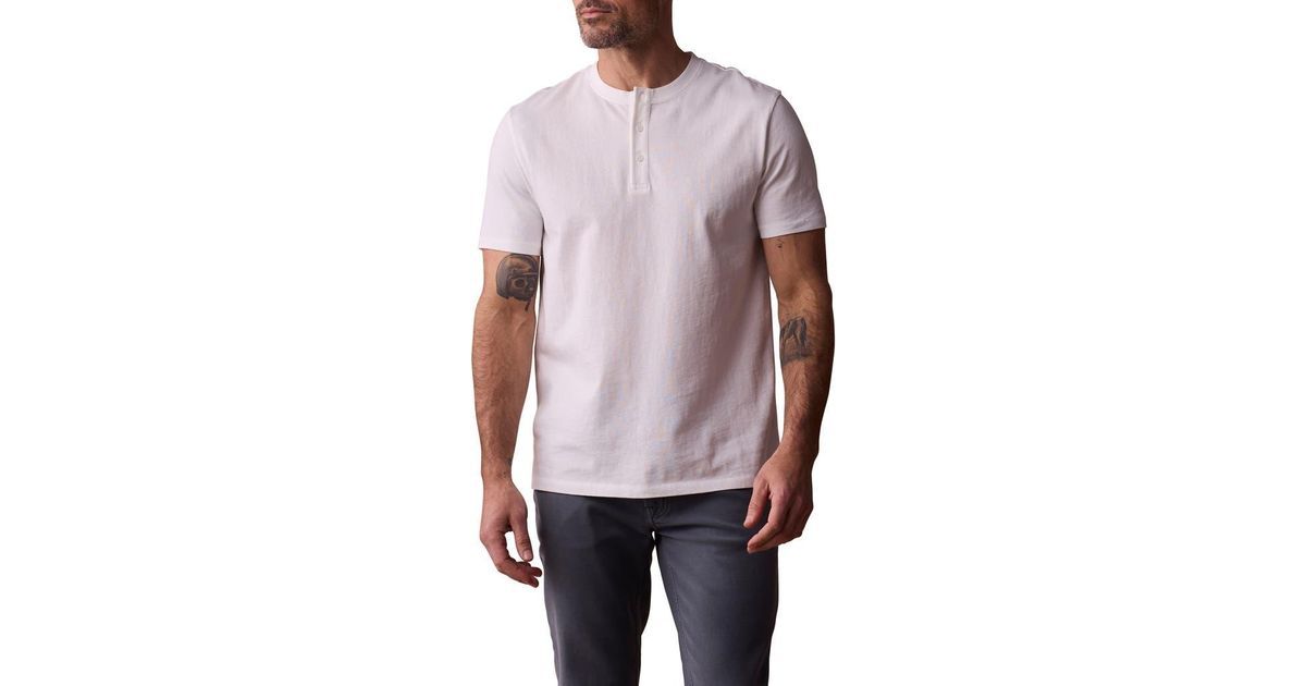 The Normal Brand Henley T-Shirt in White for Men | Lyst