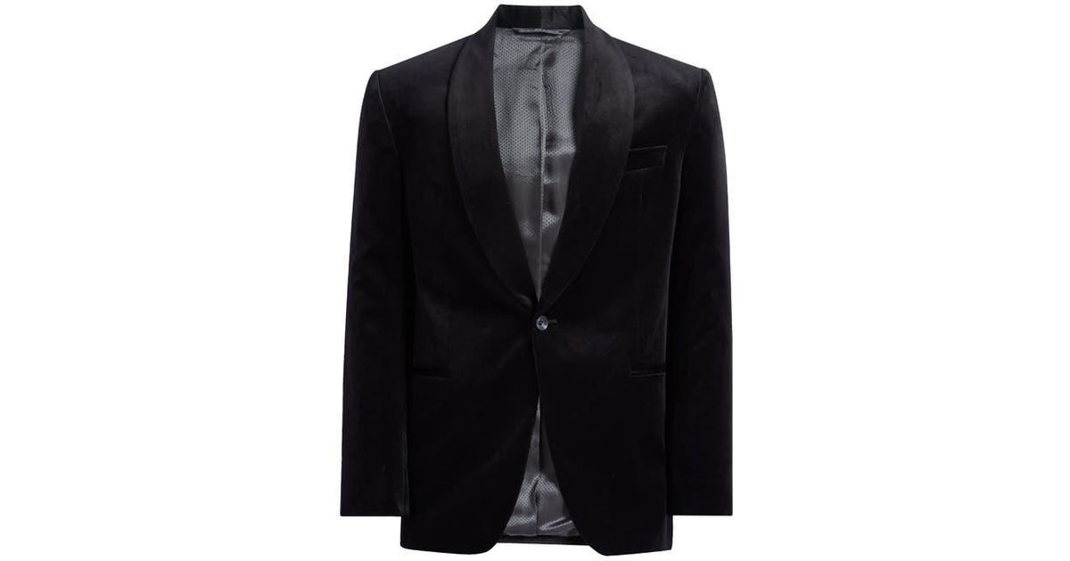 Jack Victor Edison Cotton Stretch Velvet Dinner Jacket in Black for Men ...