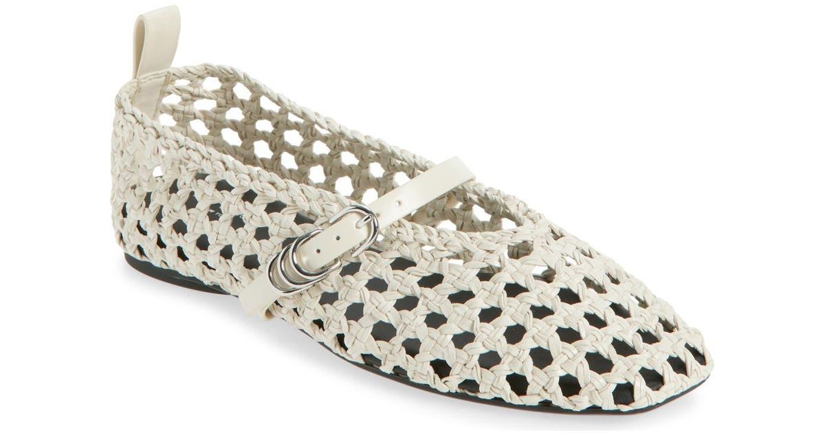 Rag & Bone Spire Woven Mary Jane Flat in Metallic | Lyst