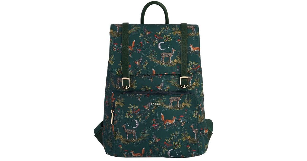 Fable England Into The Woods Buckle Medium Backpack in Green | Lyst