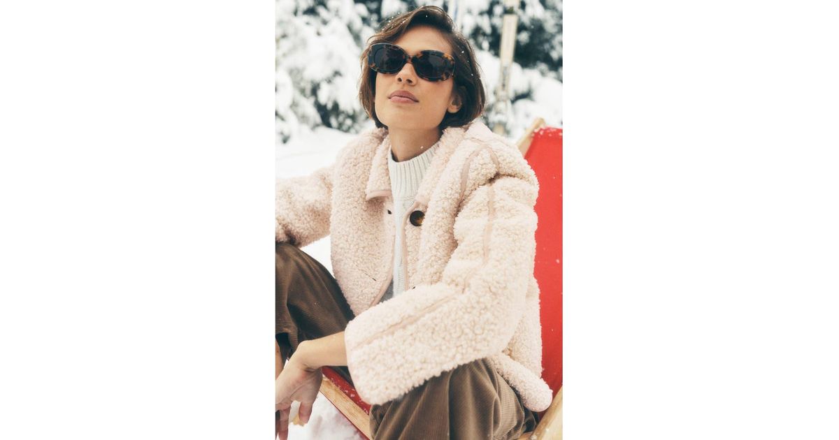 Boden High Pile Fleece Coat | Lyst