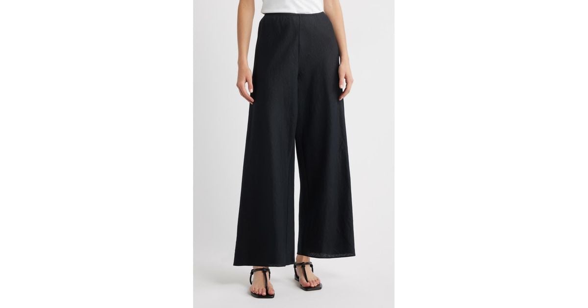 Doen Lavon Linen Wide Leg Pants in Black | Lyst