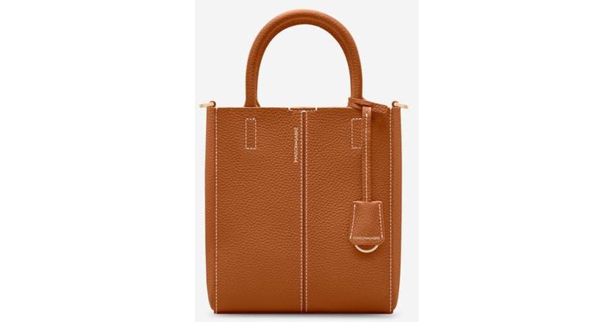 Maison De Sabre Mini Leather Soft Tote in Brown | Lyst