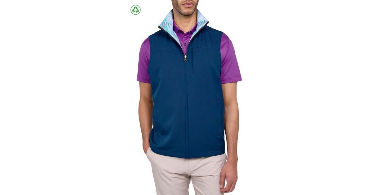 Con.struct Regular Fit Leaf Print Recycled Performance Reversible Vest ...