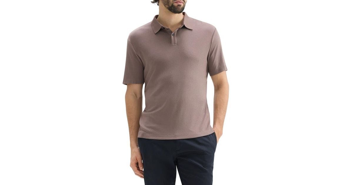 Theory Kayser Solid Modal Blend Polo in Gray for Men | Lyst