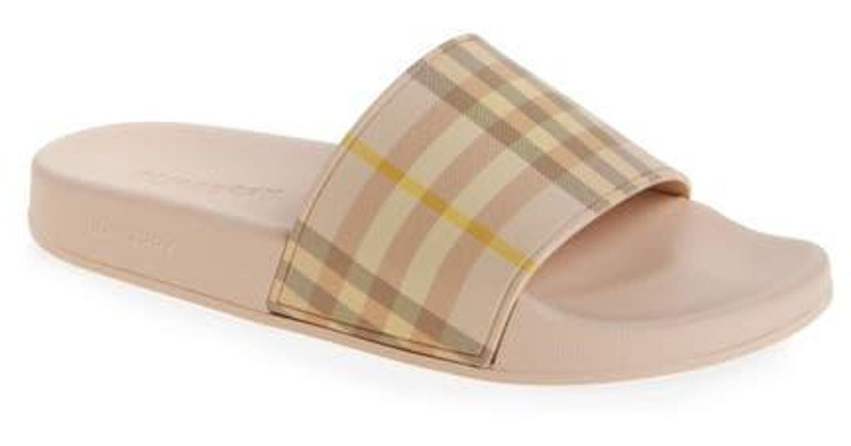 Burberry Furley Check Slide Sandal | Lyst