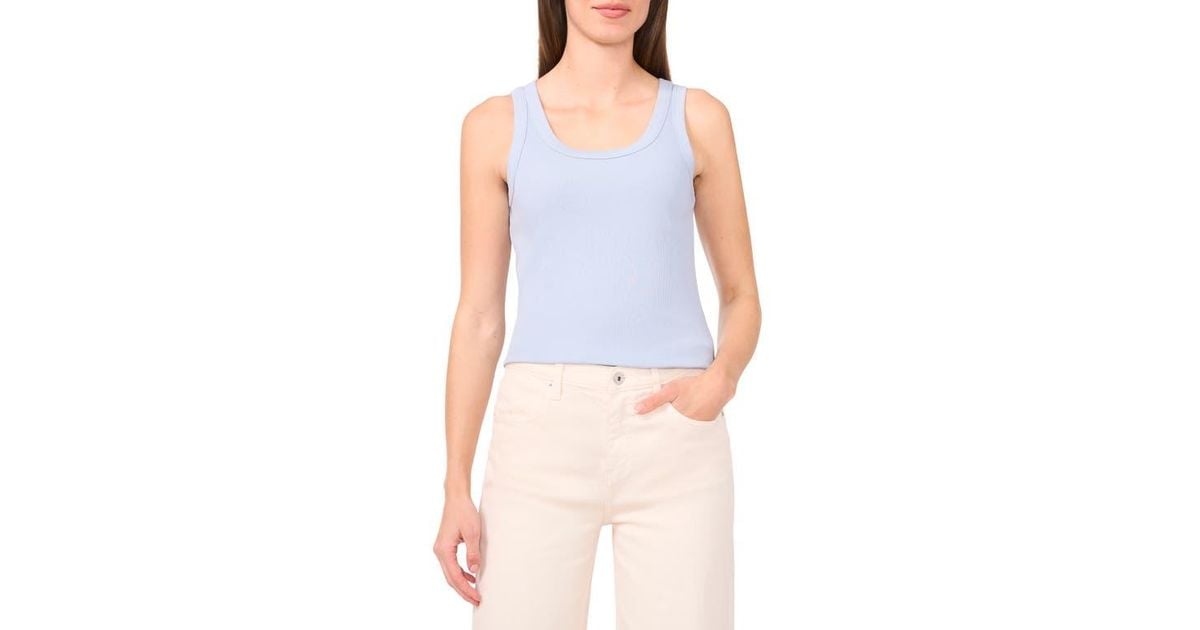 Halogen® Rib Tank in Blue | Lyst