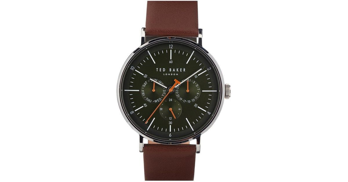 Ted Baker Timeless Leather Strap Watch, 20Mm in Black for Men | Lyst