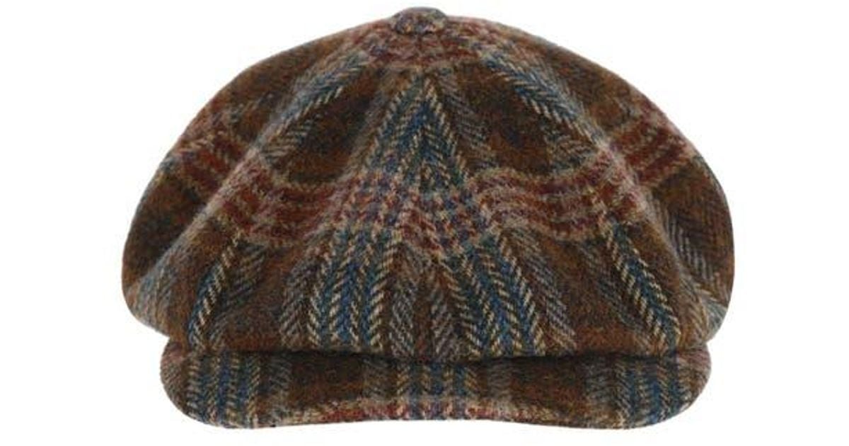 Wigéns Retro Newsboy Cap With Curved Peak in Brown for Men | Lyst