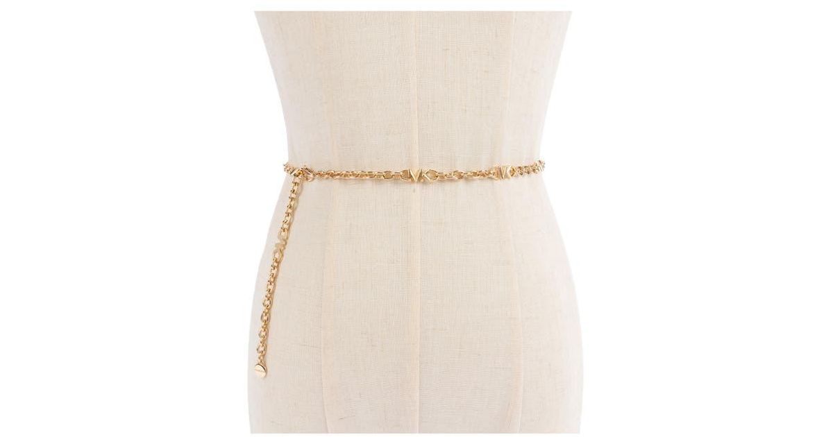 MICHAEL Michael Kors Mini Chain Belt in Natural | Lyst