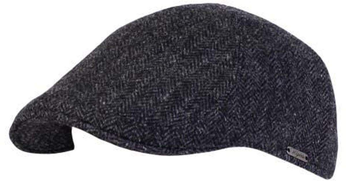 Wigéns Herringbone Shetland Pub Cap With Curved Peak in Blue for Men | Lyst