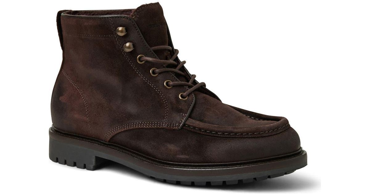 Bruno Magli Scotty Lugged Moc Toe Combat Boot in Black for Men | Lyst