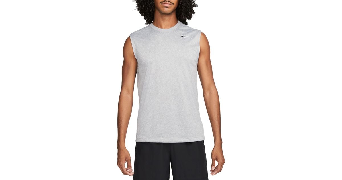 Nike Dri-fit Legend Fitness Muscle T-shirt in White for Men | Lyst