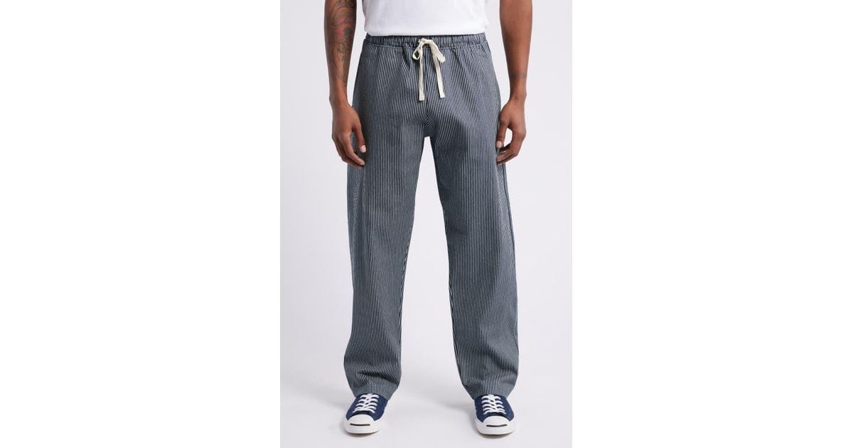 Standard Issue Railroad Stripe Drawstring Slacker Pants in Blue for Men ...