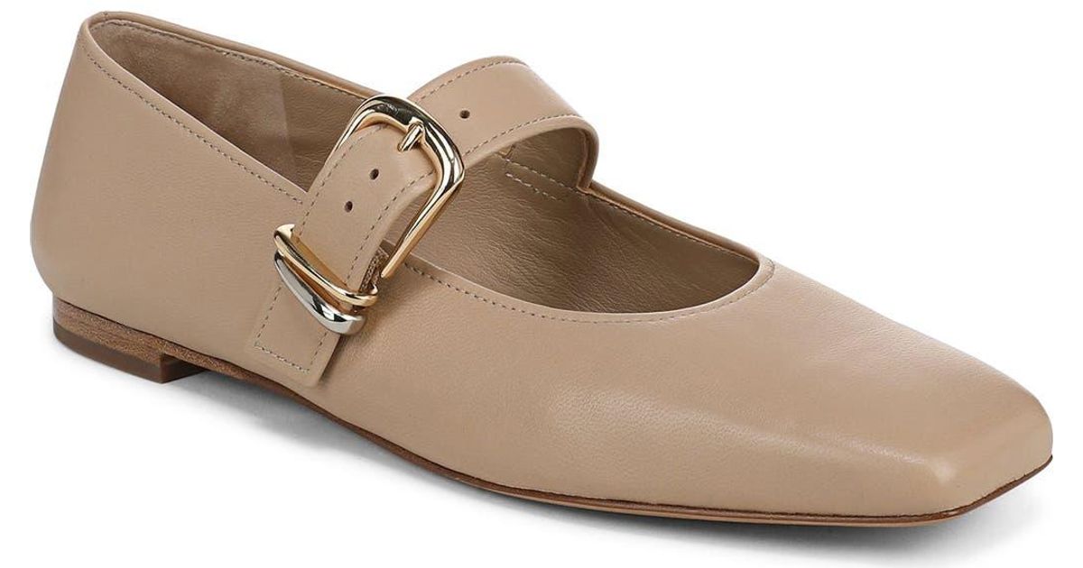Vince Daniela Mary Jane Flat in Brown | Lyst