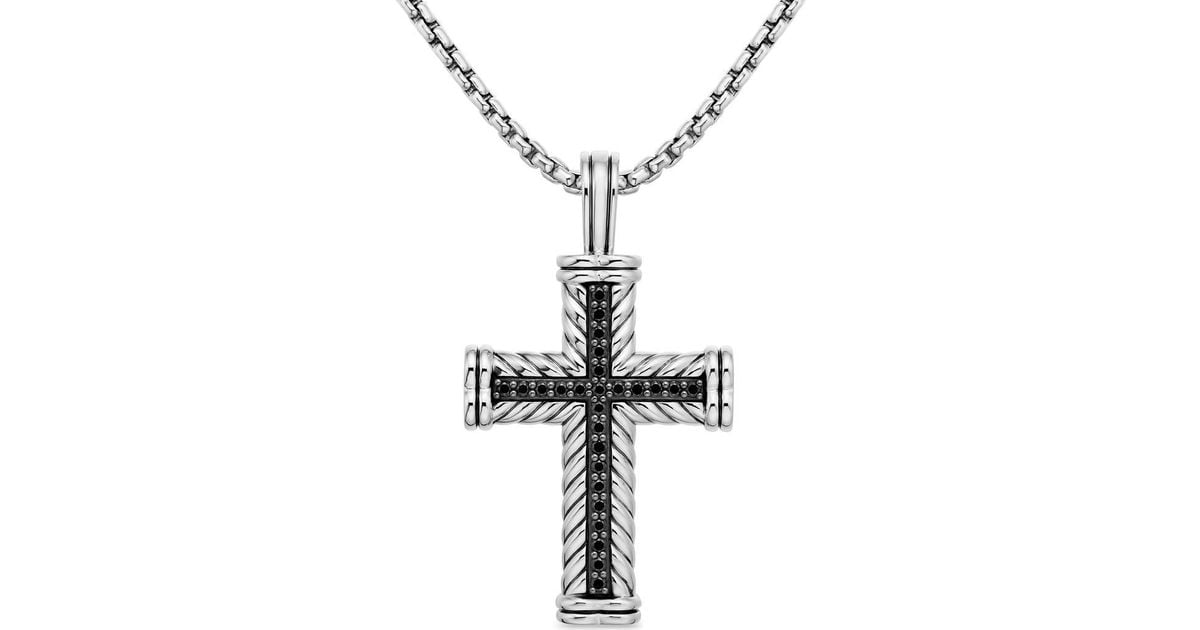 David Yurman Chevron Cross Pendant in White for Men | Lyst