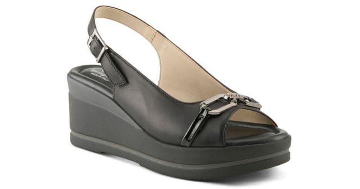 Spring Step Tamra Wedge Slingback Sandal in Gray | Lyst