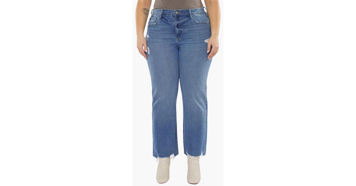 Kancan Cassiel High Rise Slim Wide Leg Jeans in Blue | Lyst