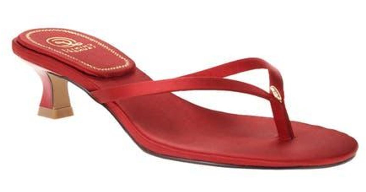 Chinese Laundry Brissa Kitten Heel Flip Flop in Red | Lyst