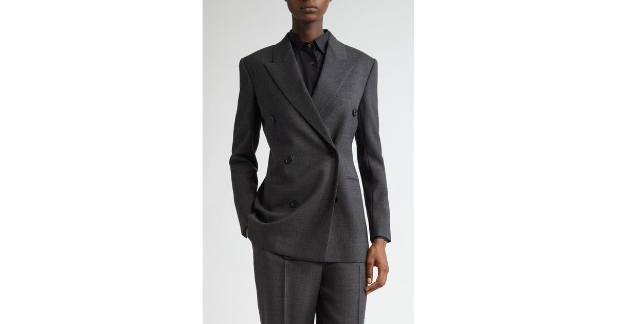 The Row Franny Double Breasted Virgin Wool Jacket in Black | Lyst