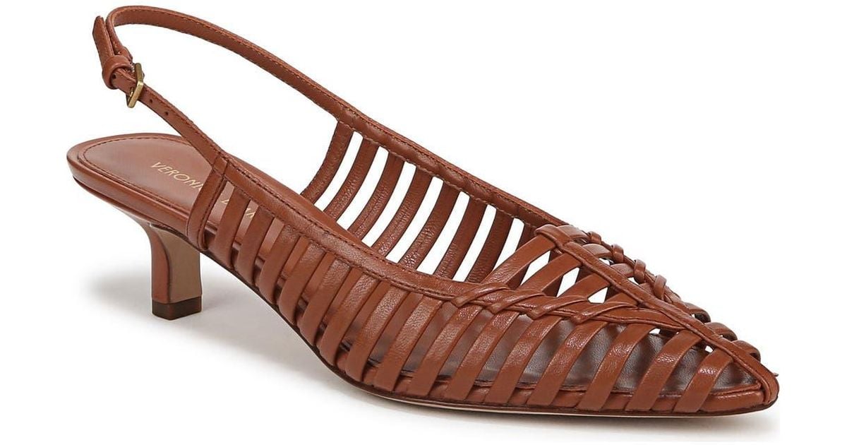 Veronica Beard Britte Kitten Heel Slingback Pump in Brown | Lyst