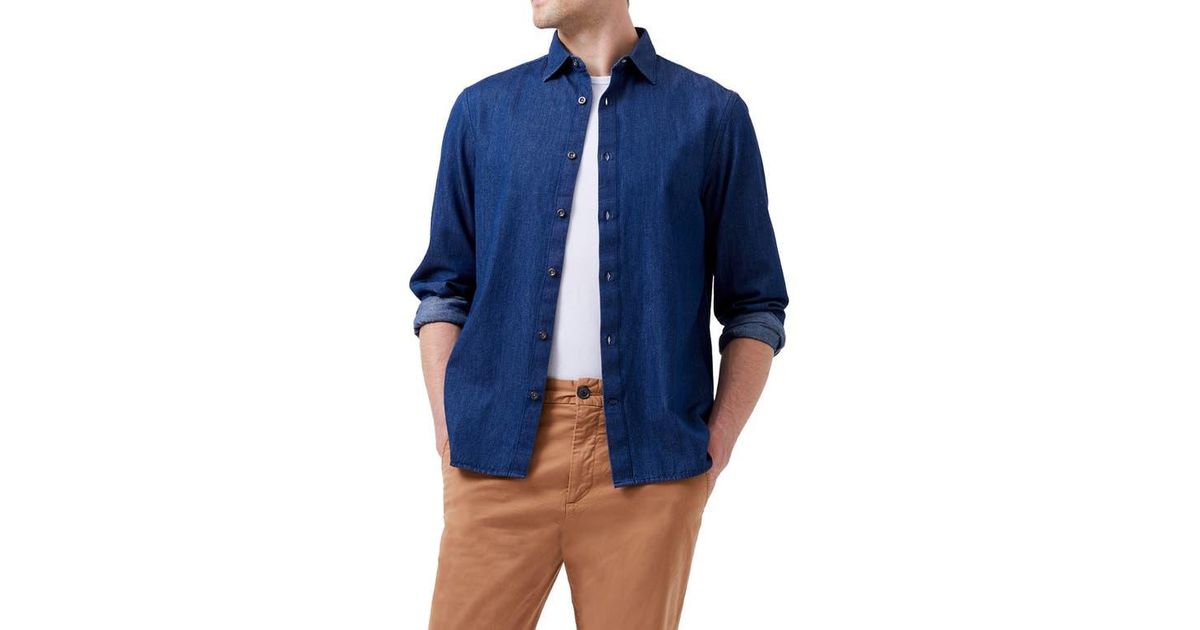 French Connection Denim Button-Up Shirt in Blue for Men | Lyst