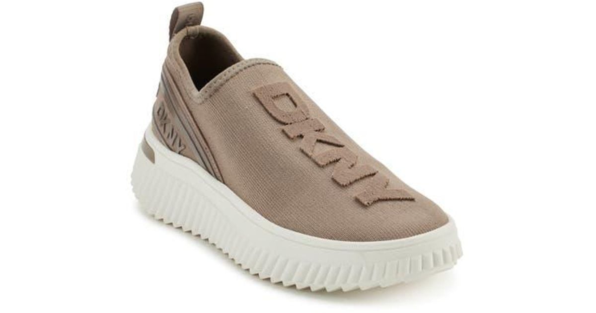 DKNY Leighton Wedge Platform Sneaker in White | Lyst