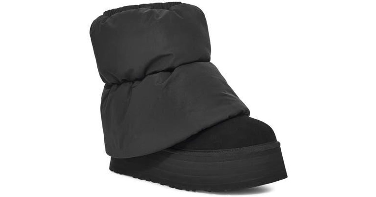 UGG Classic Mini Dipper Puffer Platform Boot in Black | Lyst