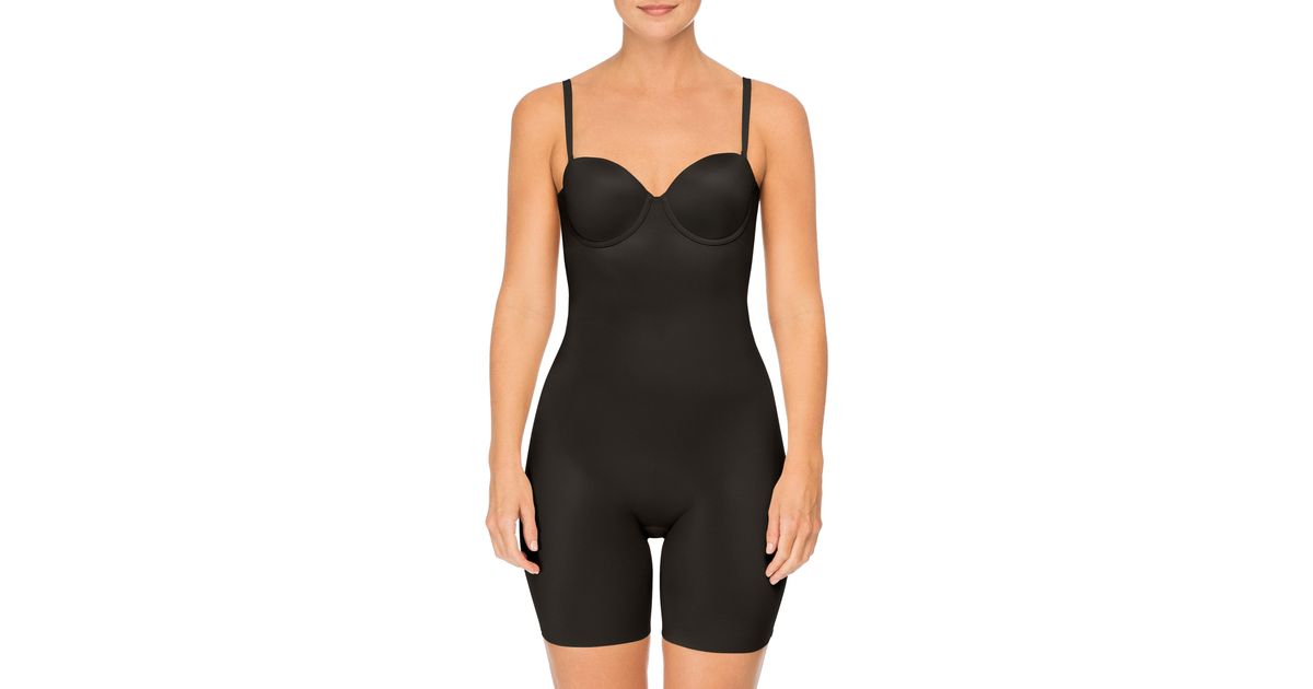 Spanx Spanx Suit Your Fancy Strapless Cupped Mid Thigh Bodysuit In
