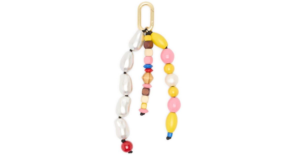 Clare V. Beaded Key Fob in White | Lyst