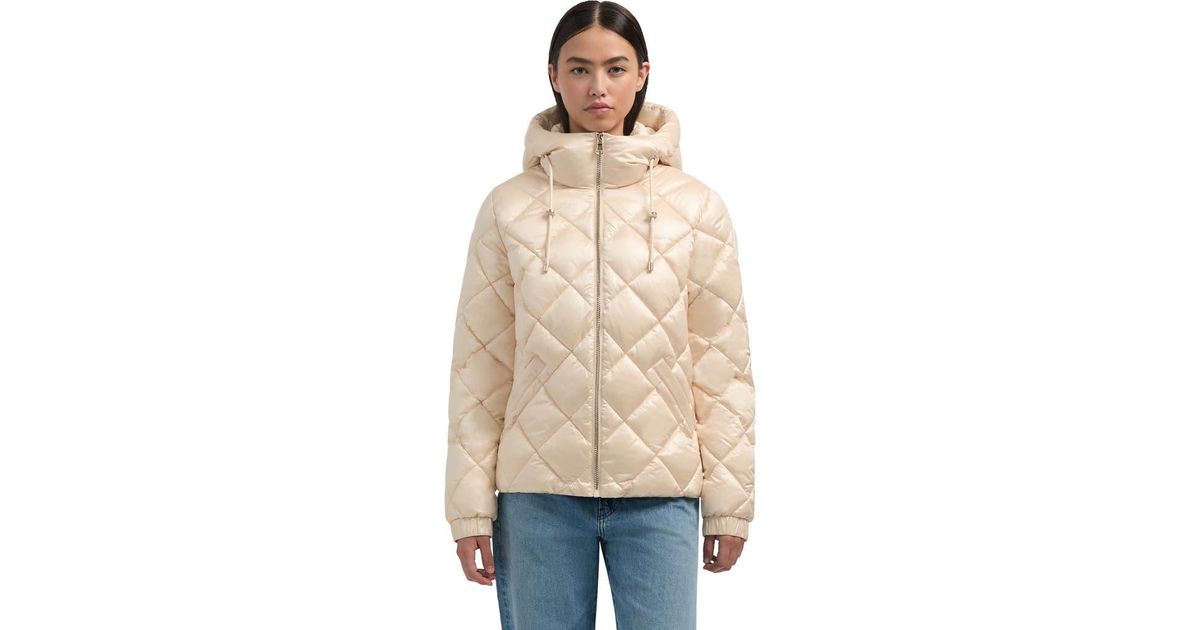 Pajar Skylynn Diamond Quilted Boxy Puffer Jacket in Natural | Lyst