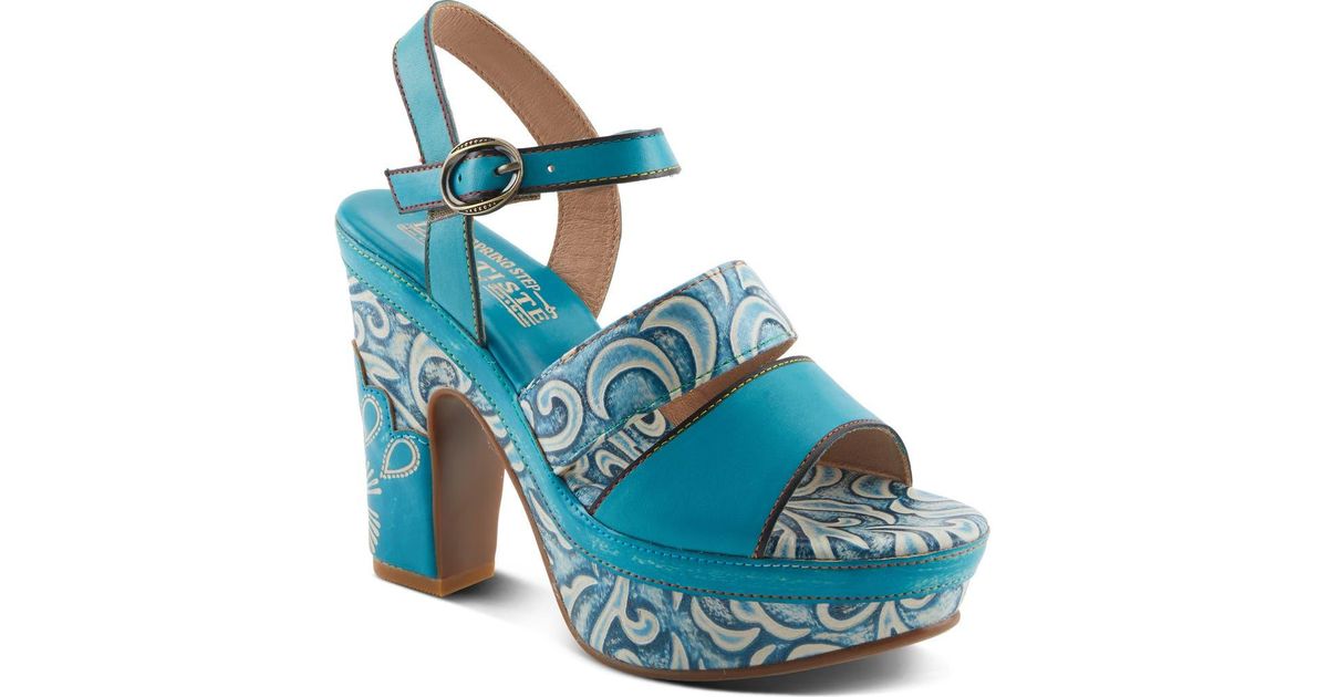 Spring Step Hotstrut Platform Sandal in Blue | Lyst