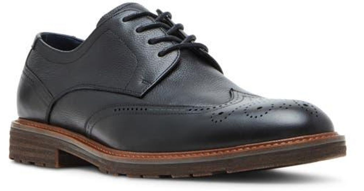 Steve Madden Acari Wingtip Derby in Black for Men | Lyst