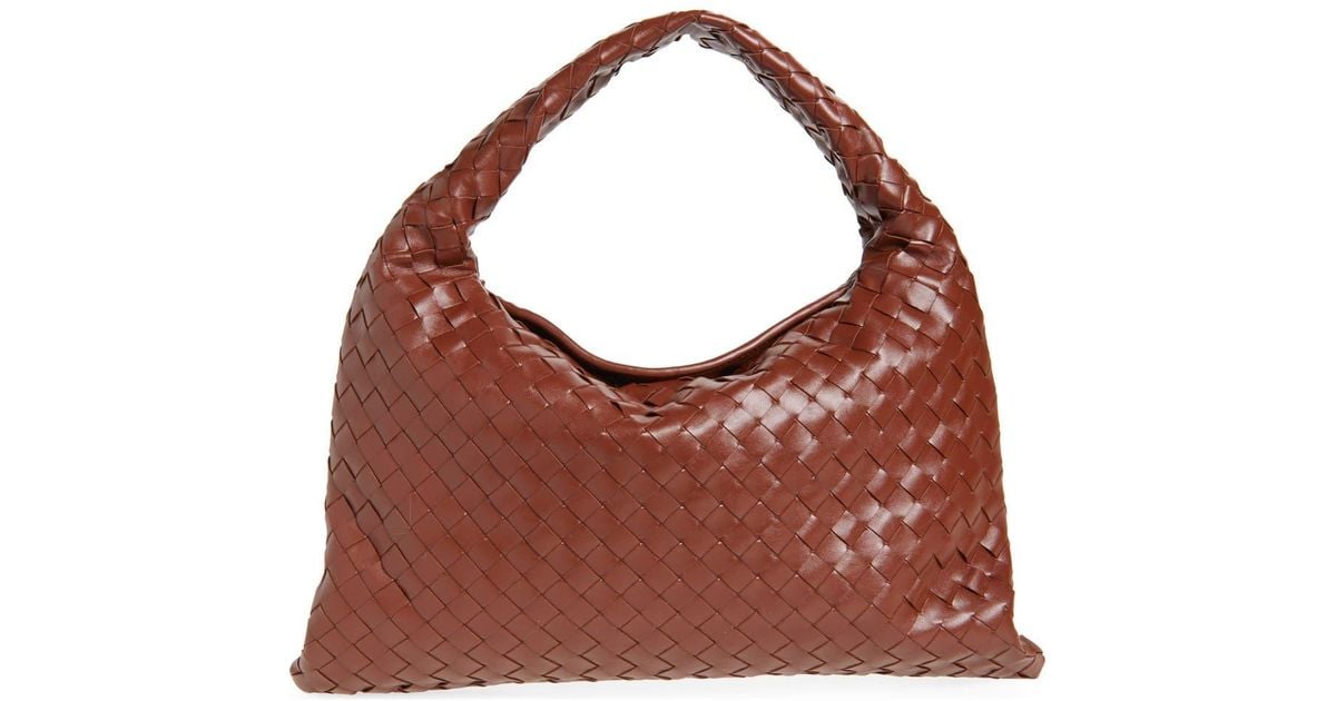 Bottega Veneta Small Hop Intrecciato Leather Hobo Bag in Brown | Lyst