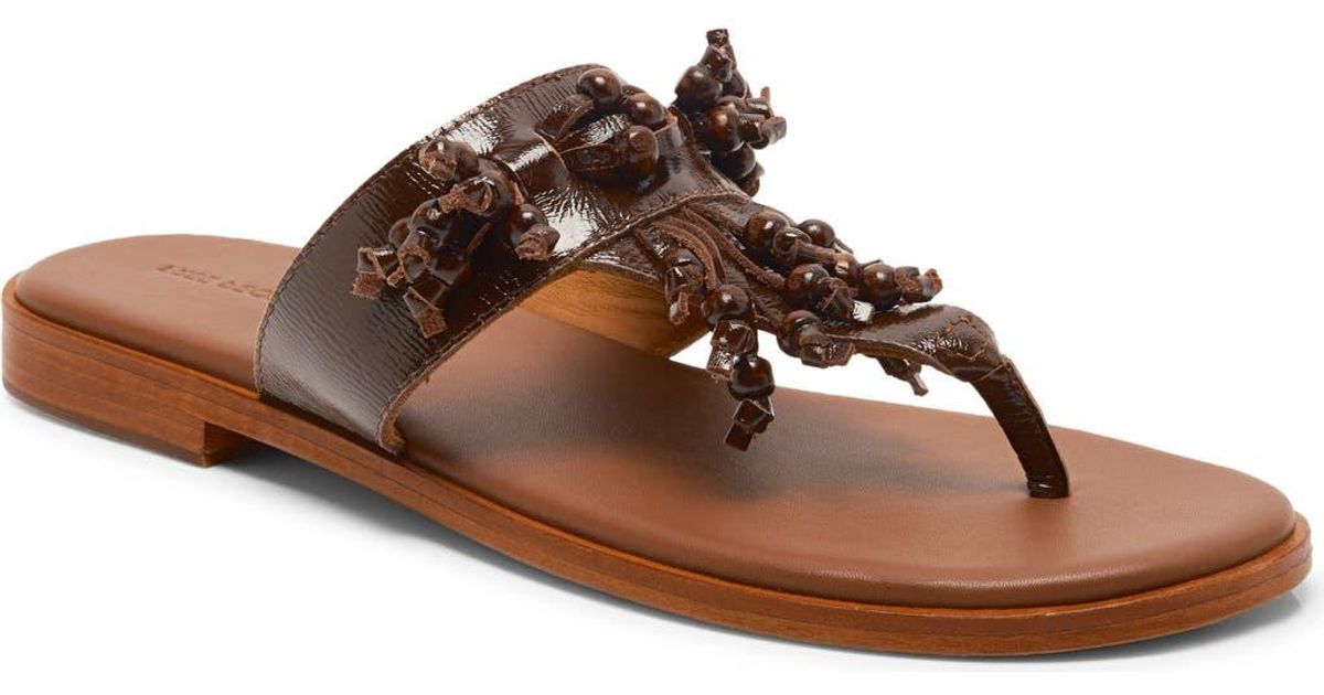 Free People Sadie Fringe Flip Flop in Brown | Lyst